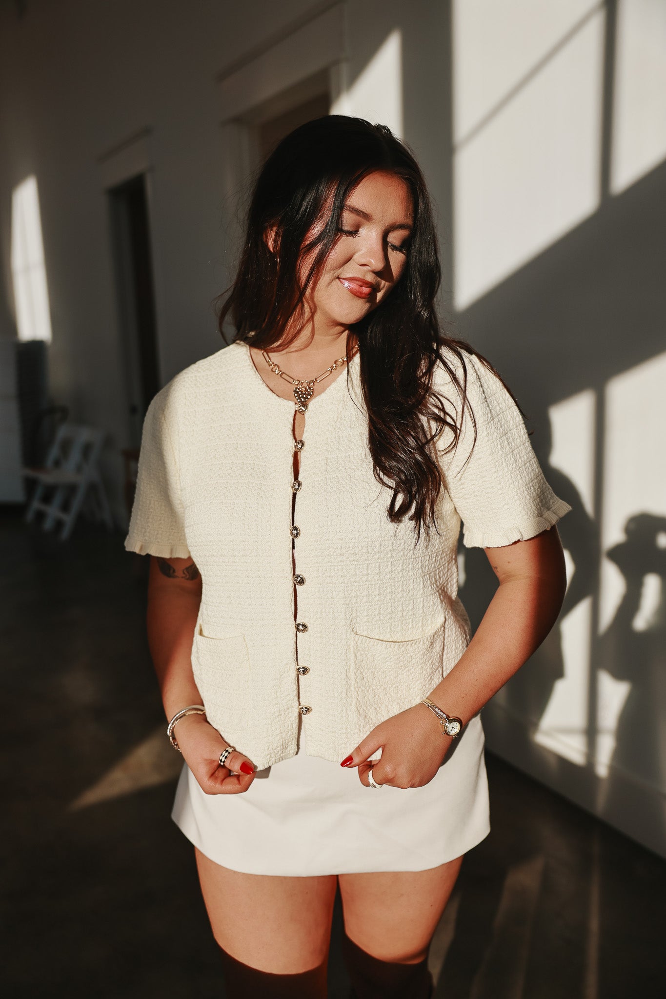Upper Class Cream Top – Boot Country