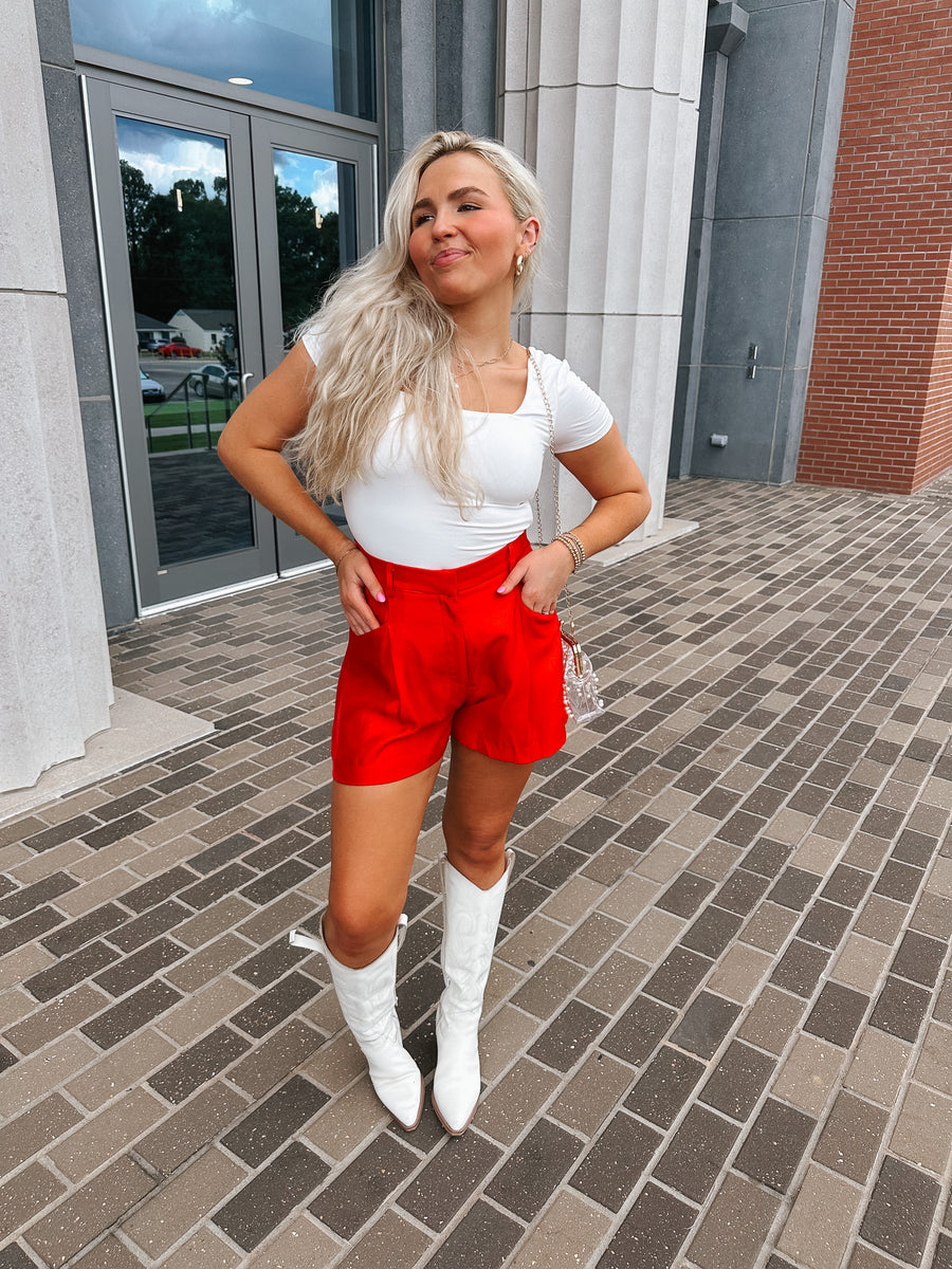 Set a Fire Shorts in Red – Boot Country