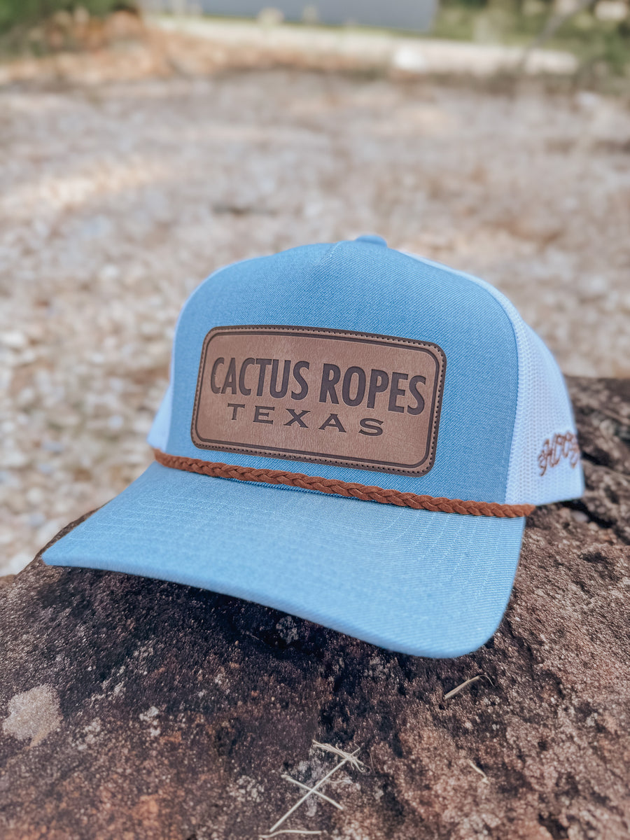 Men's Cactus Ropes Hat Denim/White w/Leather Patch – Boot Country