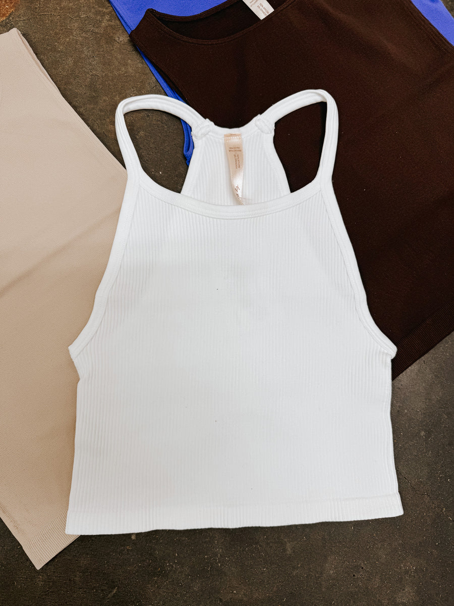 Knock Out Halter Top in White – Boot Country